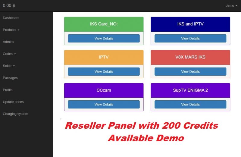 Mars CCcam & IKS Viark sat & Qviart (SP1,SP2) Reseller Panel